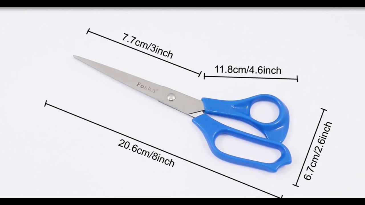 Foska 8 Inch Comfort-Grip Ultra Durable and Pointy 4mm Thick Scissors ...