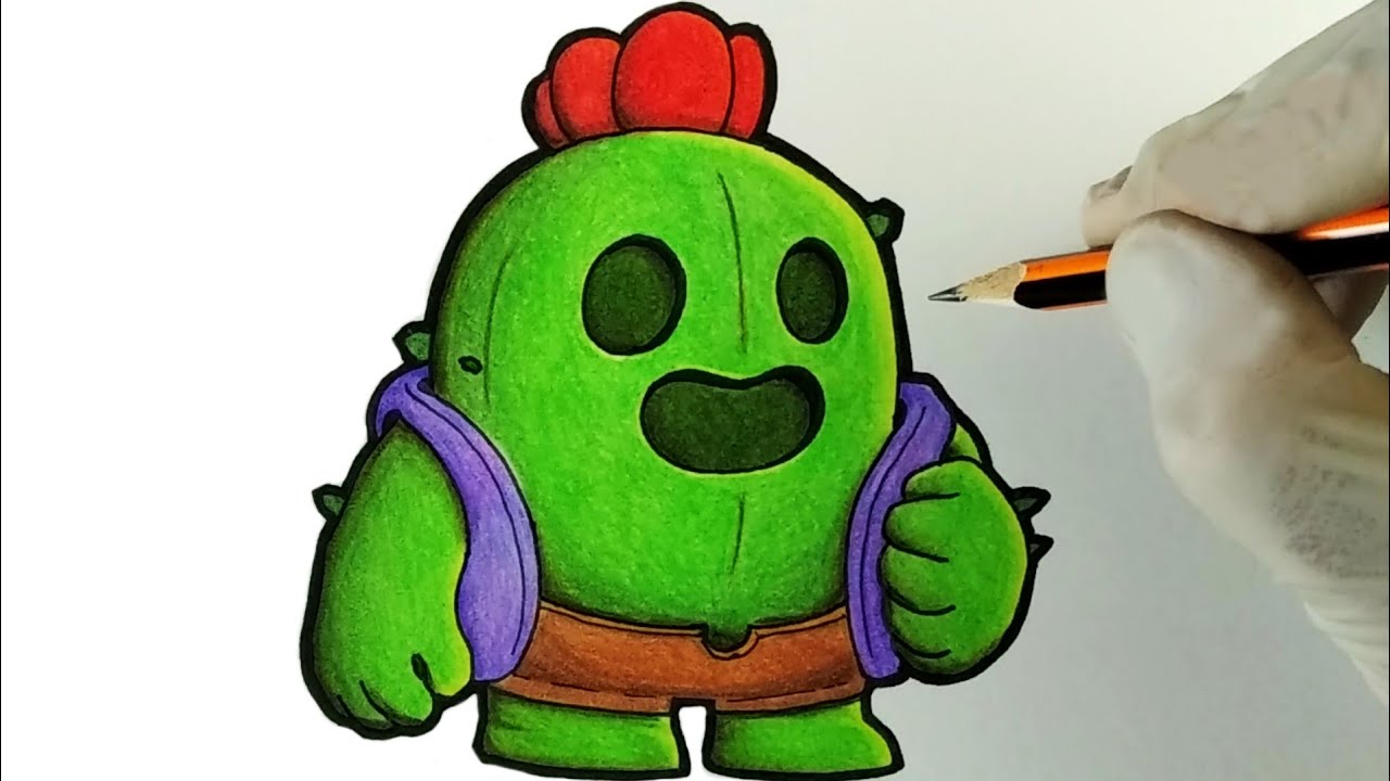 How to Draw Spike Brawl Stars - Como Desenhar e Colorir o Spike Brawl ...