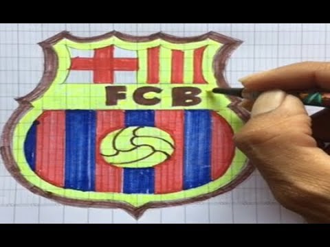 Draw Barcelona FC logo- how to draw Barcelona FC logo - YouTube