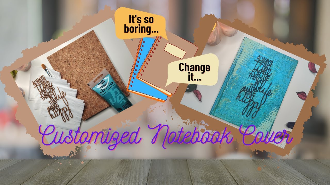 Change boring looking notebook to beautiful cover | DIY Notebook cover ...