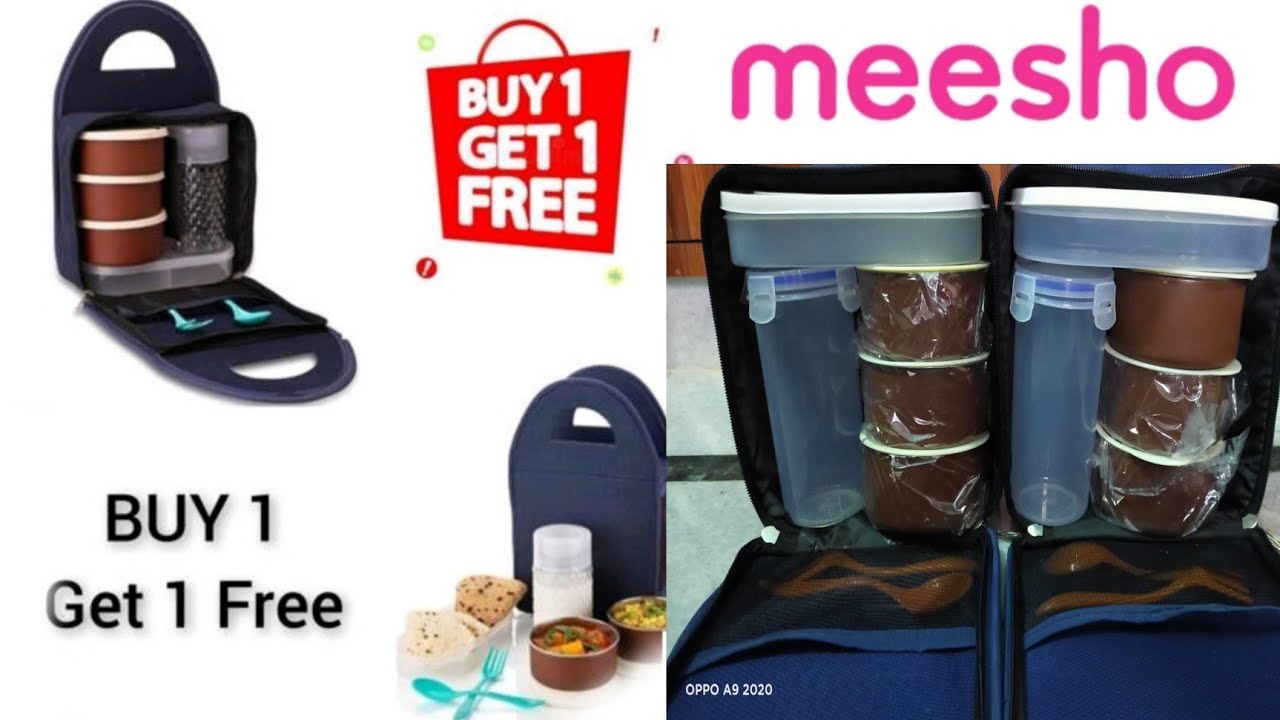 Meesho bestquality1+1offer lunch boxes Unboxing video 600Rs office and ...