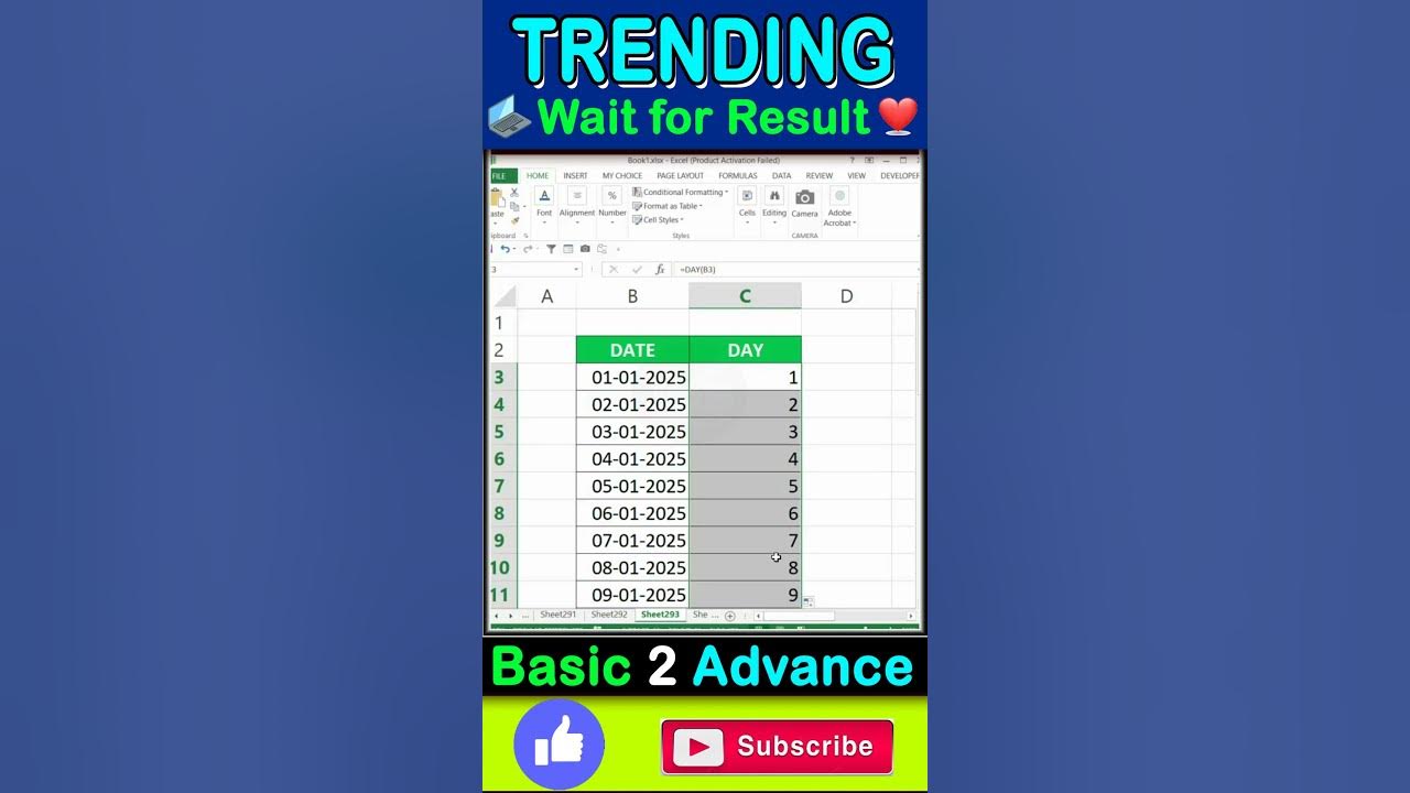 Date Day Find In Excel Exceltips Shorts Exceltricks Excel Exceltutorial Excelformulas