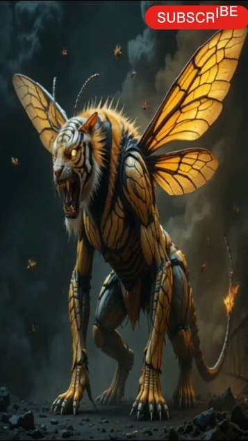 Tiger + Bee a incredible amazing hybrid animal by ai#shorts #hybrids # ...