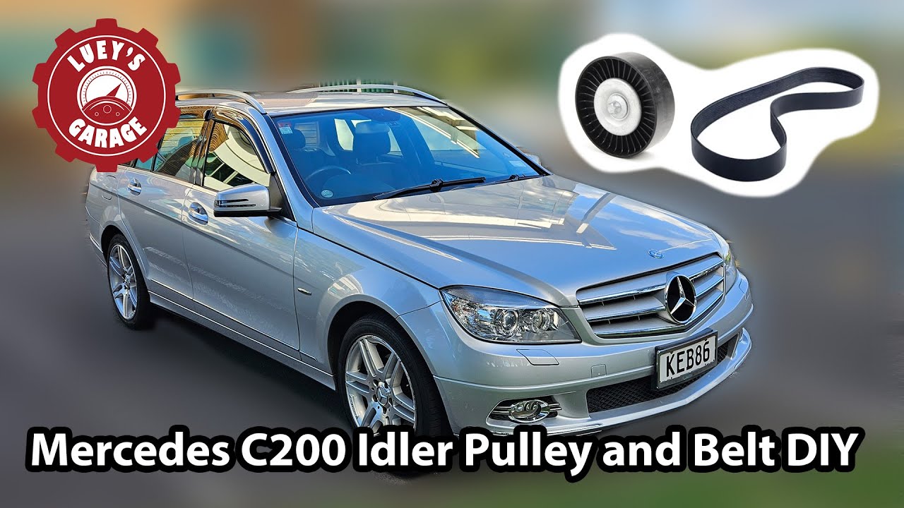 Mercedes Benz C200 Kompressor - idler pulley and accessory belt - YouTube