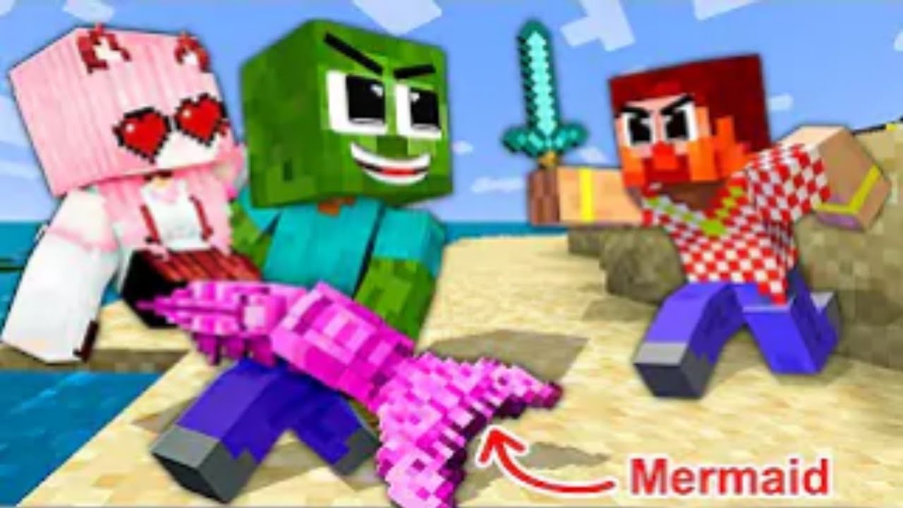 Minecraft Animation Movie - Baby zombie save princess mermaid || Senpai ...