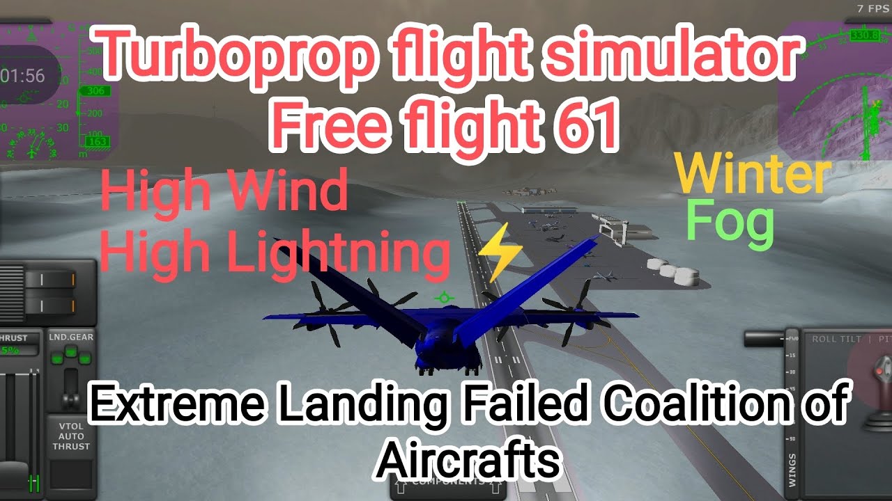 Turboprop flight simulator TFS Free flight 61, Extreme Landing and ...