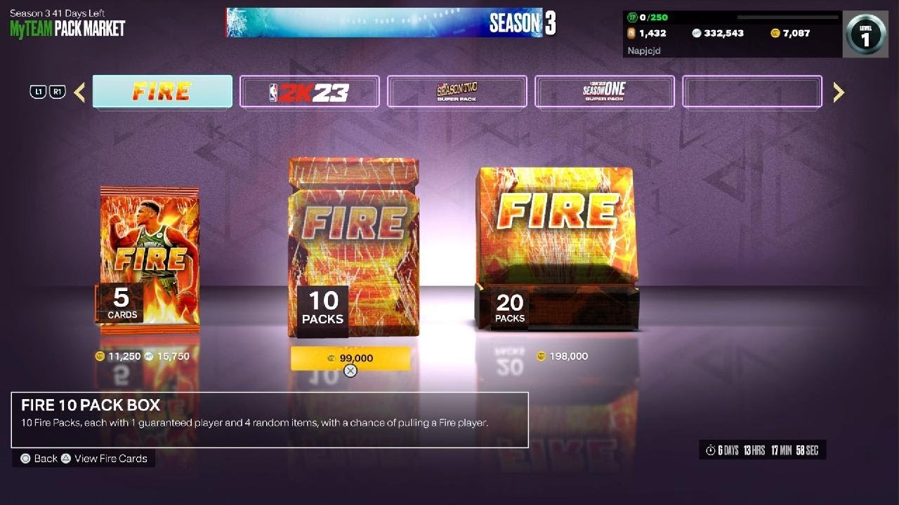 NBA 2K23 MyTEAM Fire Packs - YouTube