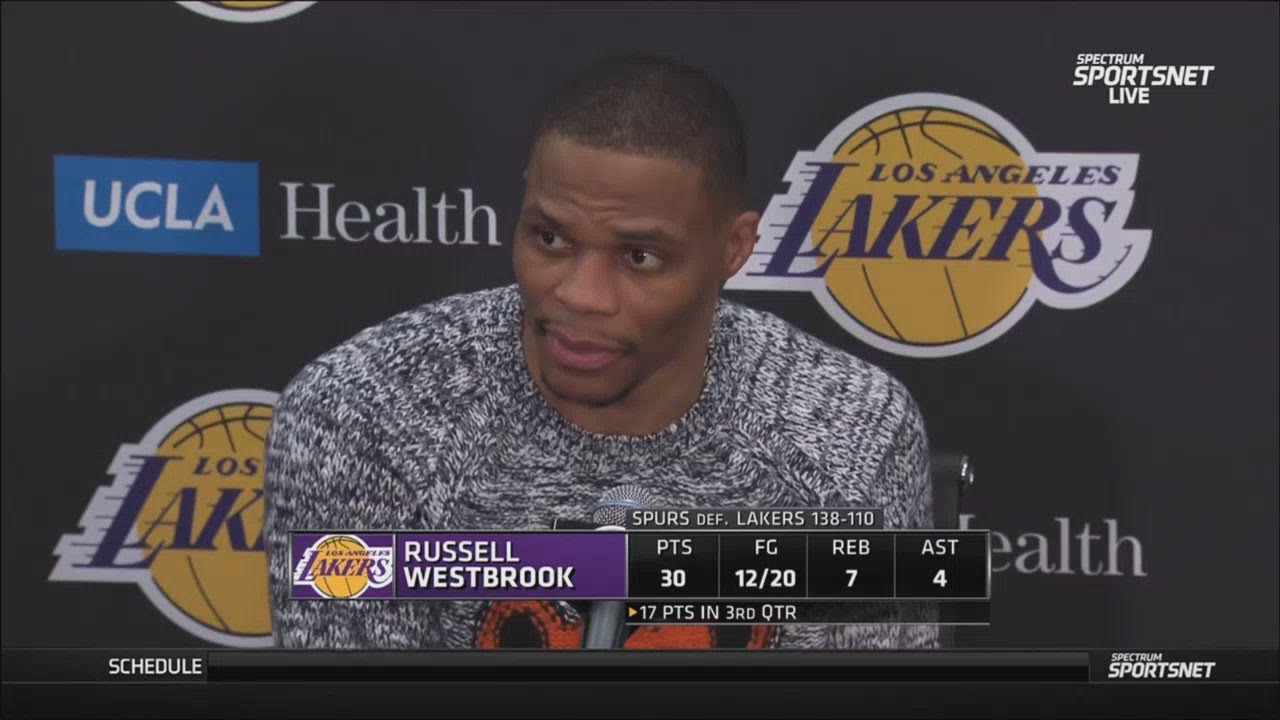 Russell Westbrook Postgame Interview | Los Angeles Lakers lose to the ...