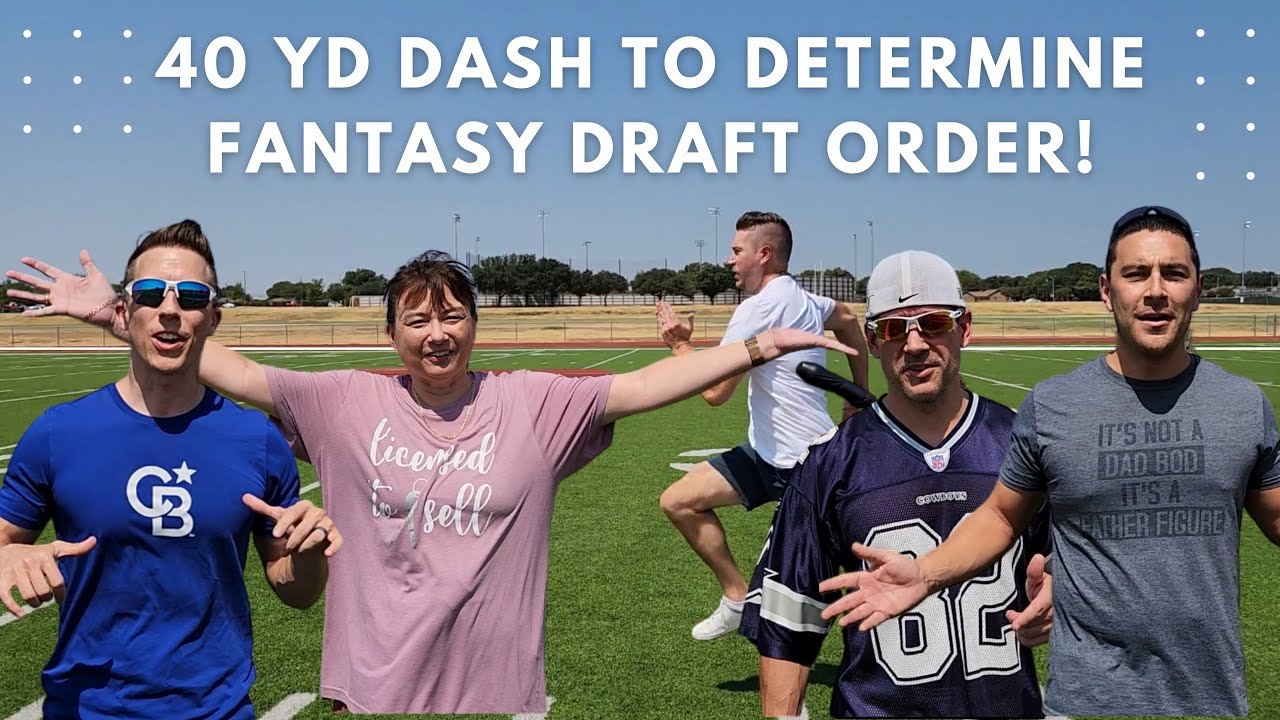40 YD Dash to Determine Fantasy Draft Order! - YouTube
