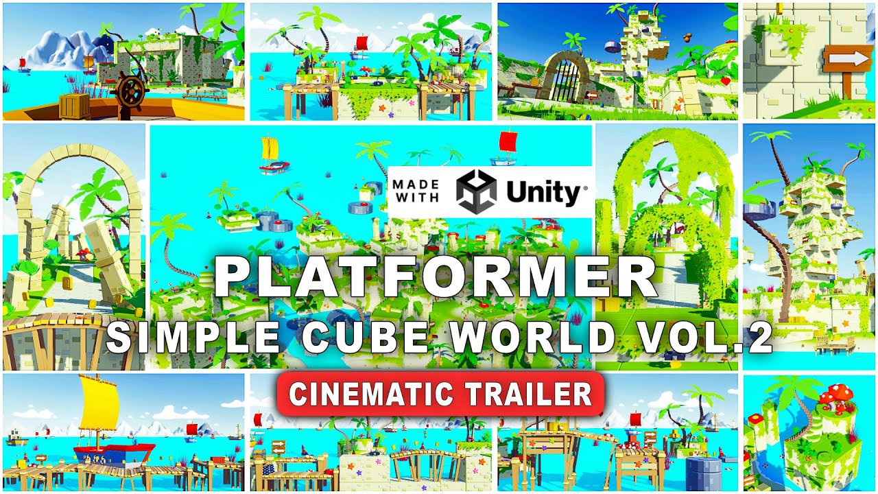PLATFORMER - Simple Cube World Vol.2 | Unity | Cinematic Trailer | # ...
