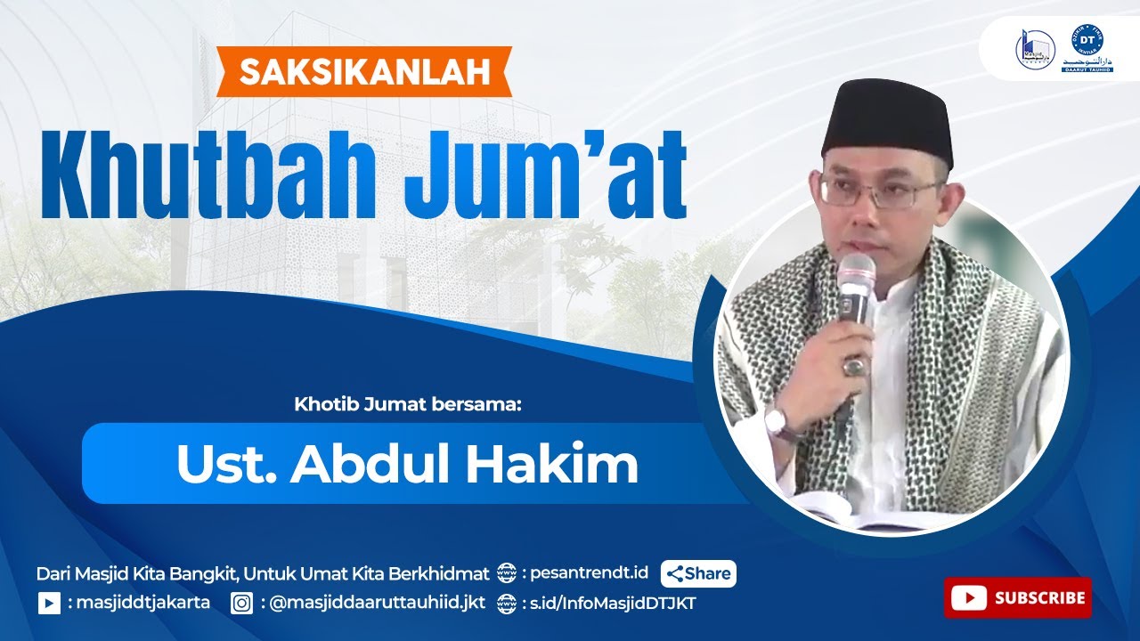 LIVE | KHUTBAH JUMAT | UST. ABDUL HAKIM - YouTube