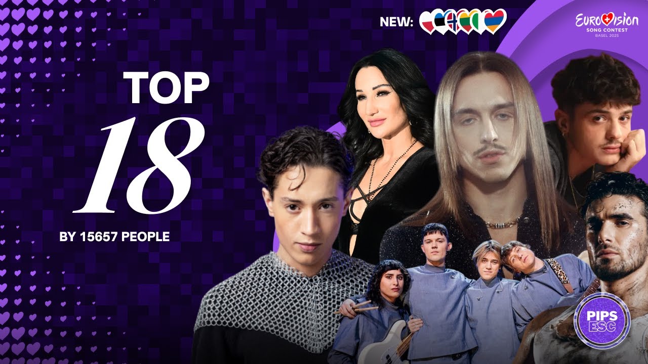 TOP 18 by +15K People - Eurovision 2025 (NEW: 🇵🇱🇪🇪🇳🇴🇱🇹🇮🇹🇦🇲) - YouTube