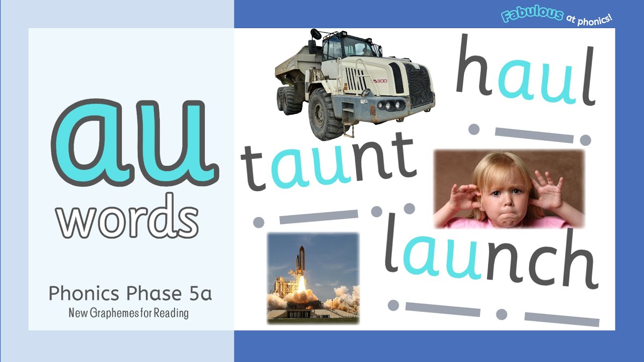 au Words | Blending for Reading | Phonics Phase 5a - YouTube