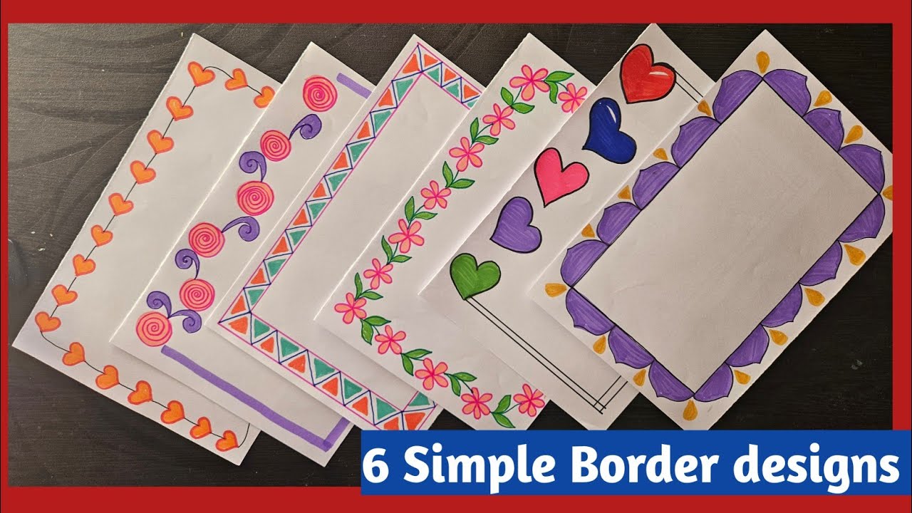 6 BEAUTIFUL BORDER DESIGNS/PROJECT WORK DESIGN /A4 SHEET /FRONT PAGE ...