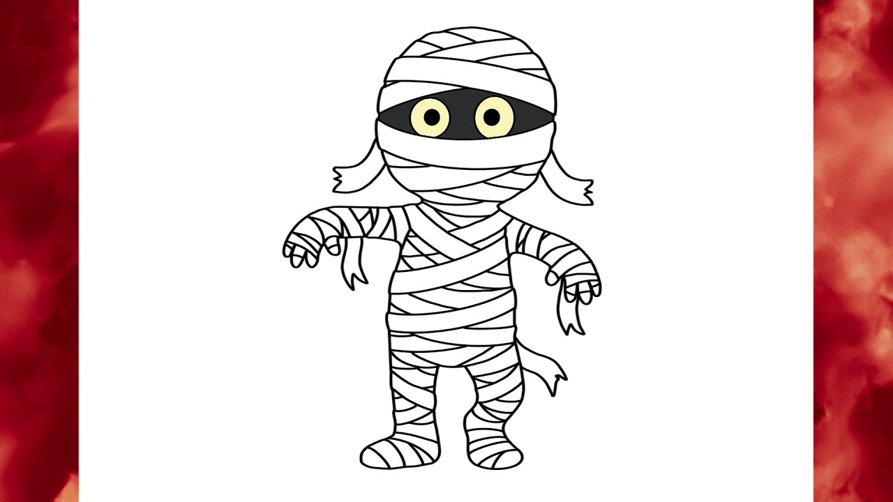 HOW TO DRAW MUMMY FOR HALLOWEEN - HALLOWEEN DRAWINGS - YouTube