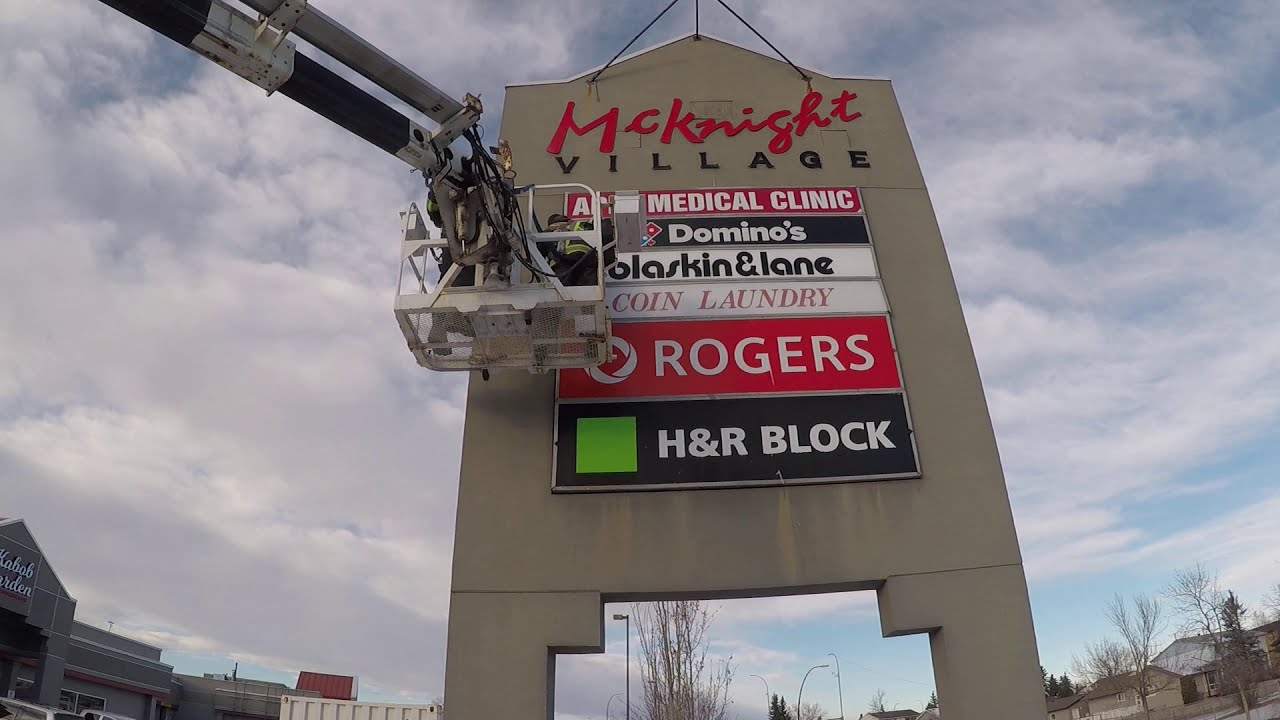Blaskin and Lane Tire Centres - sign coming down at Falconridge - YouTube