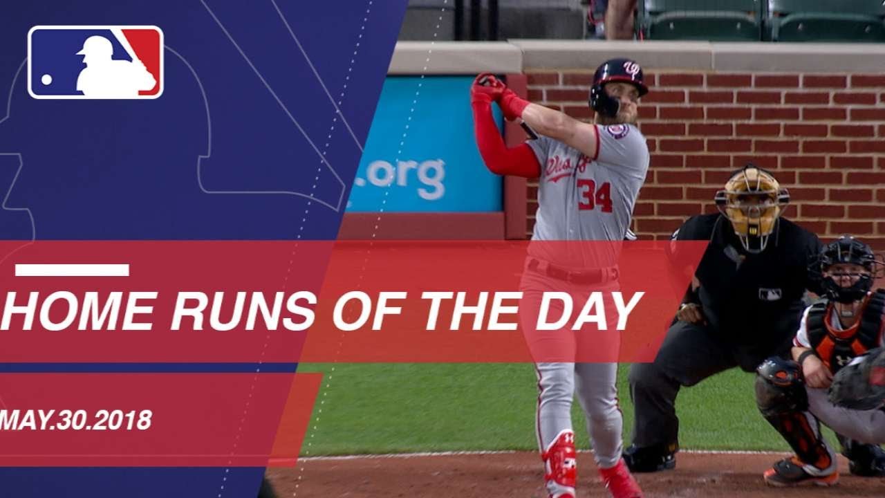 Top 10 Home Runs of the Day: 5/30/18 - YouTube