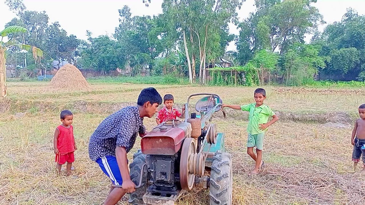 Amazing power tiller starting video ||New power tiller starting technique || Tiller start part_8 ...