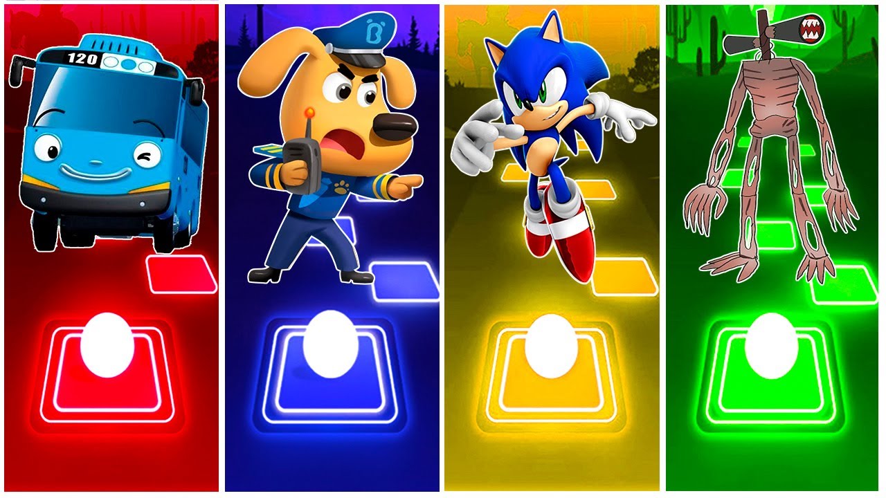 Tayo The Little Bus 🆚 Sheriff Labrador 🆚 Sonic 🆚 Siren Head . 🎶 Who Is ...