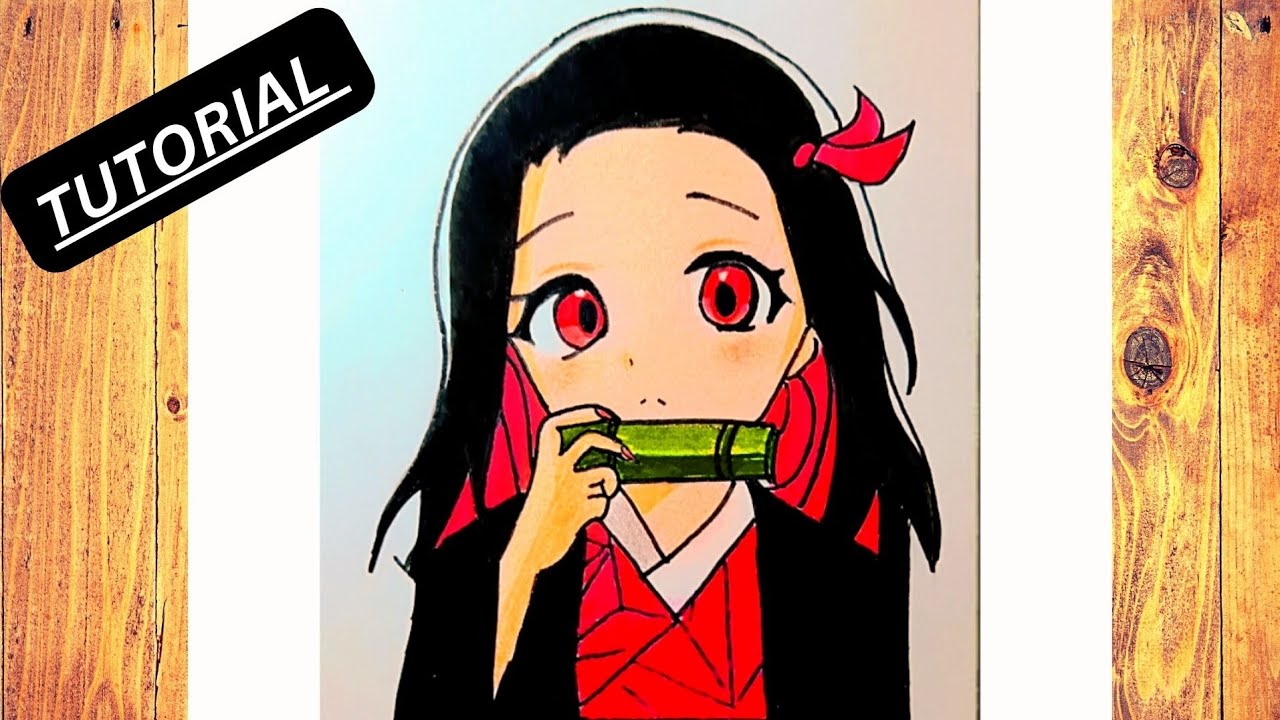 How to draw Nezuko Kamado // Nezuko Kamado drawing tutorial// Nezuko ...