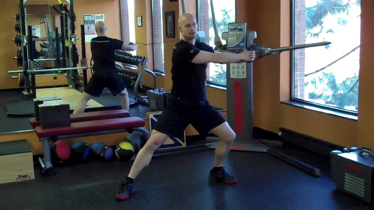 Lateral Shift Mid Cable Wood Chop - YouTube