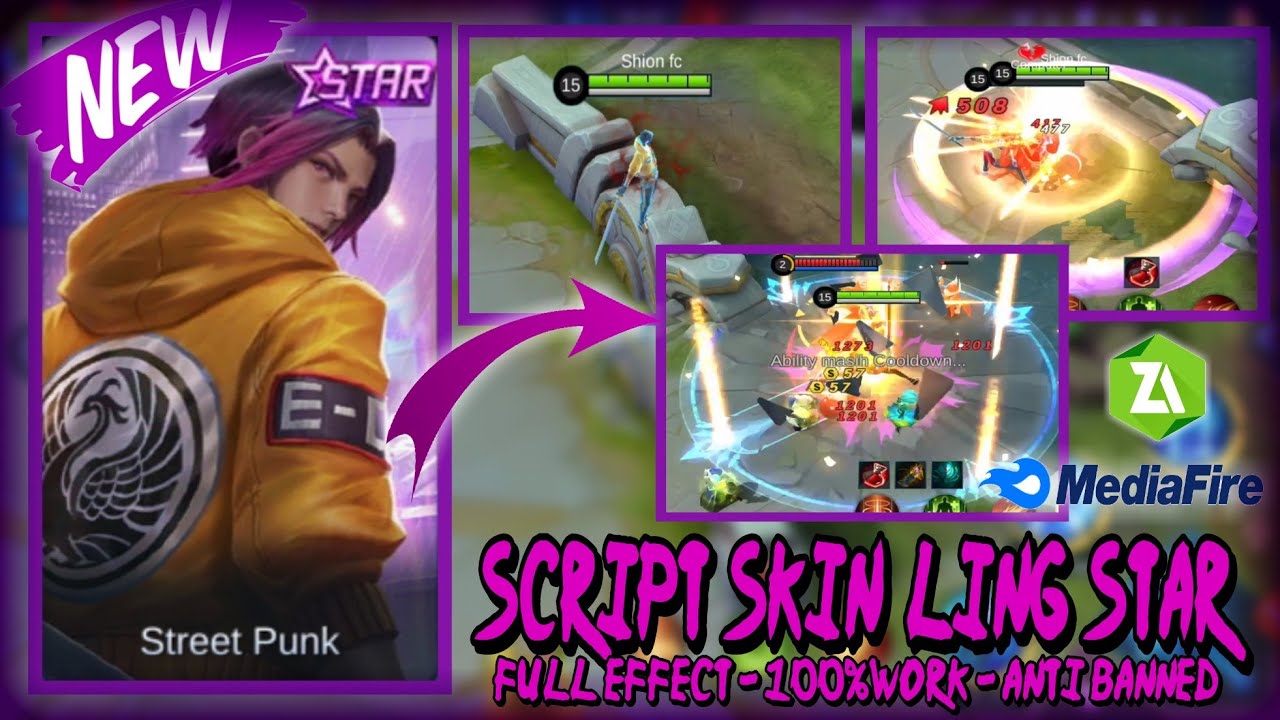 NEW SCRIPT SKIN LING STARLIGHT FULL EFFECT + LOGO + EFFECT LOBBY ...