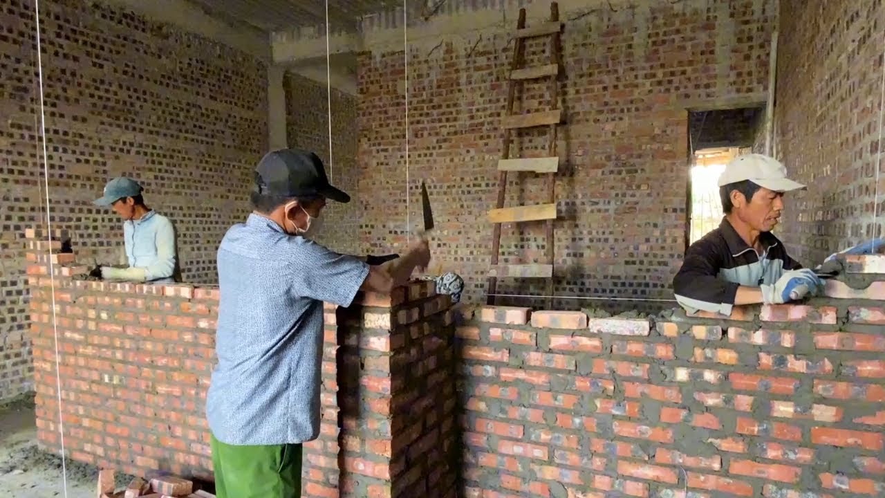 Journey to build dream house at age 29 | Wall building techniques for a ...