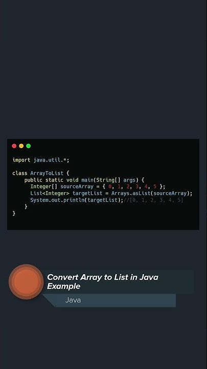 Convert Array To List In Java Shorts Java Array List Programming Programmingshorts Youtube