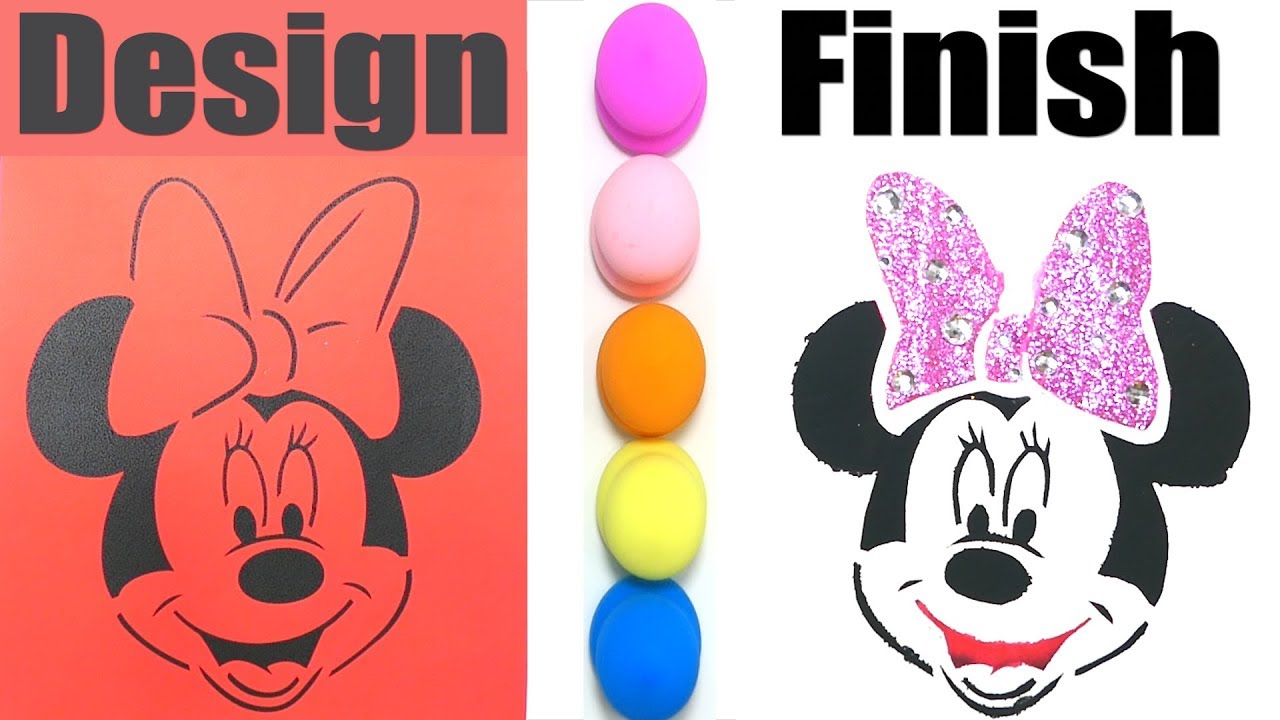 STENCIL | How to make Minnie Mouse Stencil Easily | Glitter Coloring ...