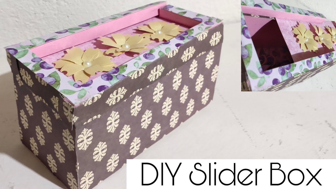 DIY Paper Slider box/Paper Jewellery box/DIY Birthday gift box - YouTube