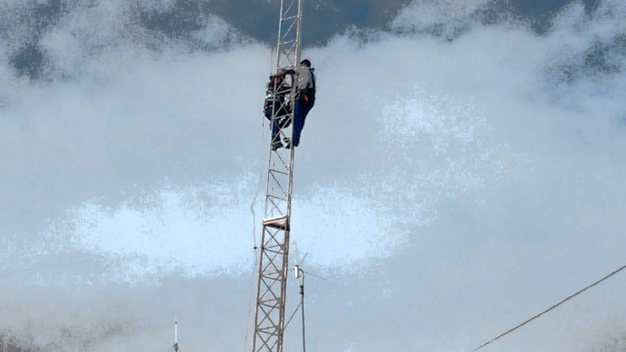 Instalação de para raio em torre - YouTube