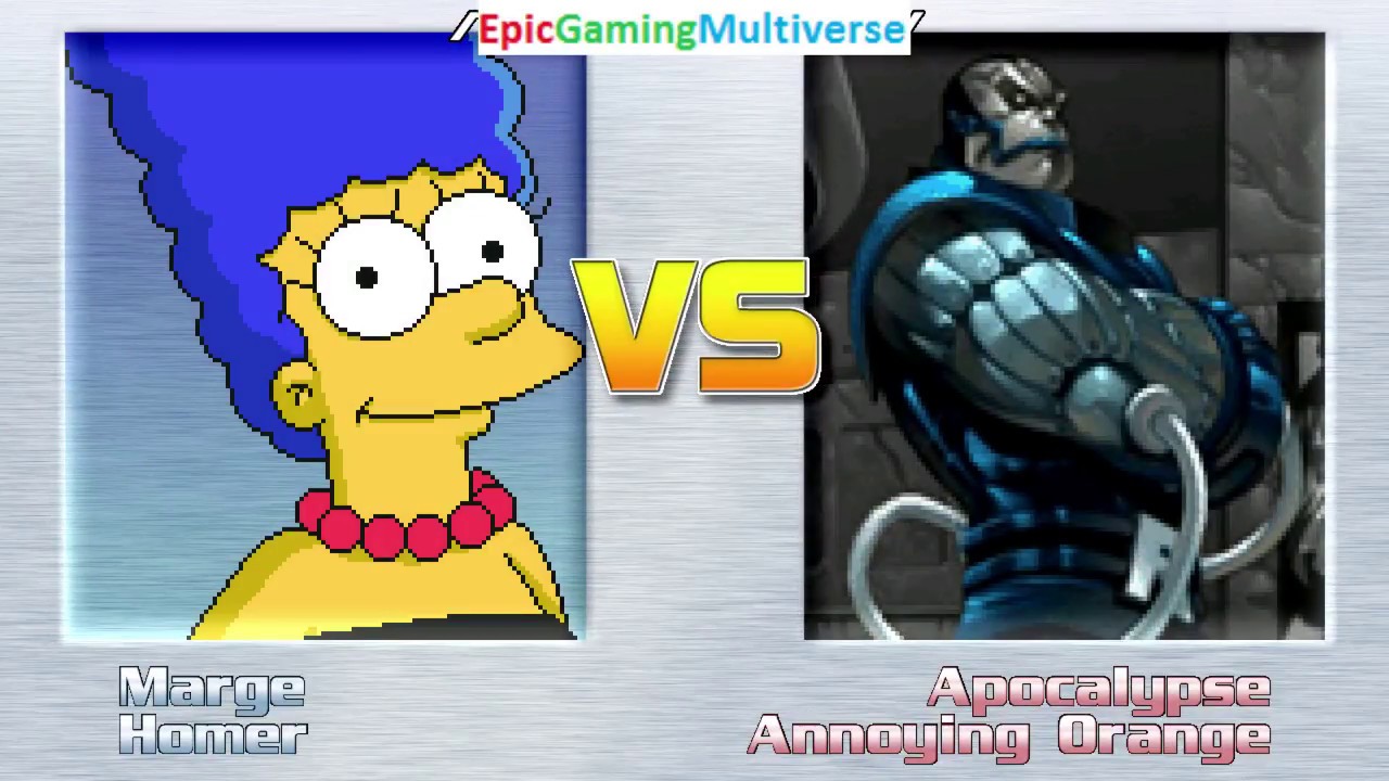 Marge Simpson And Homer Simpson VS Annoying Orange And Apocalypse In A ...