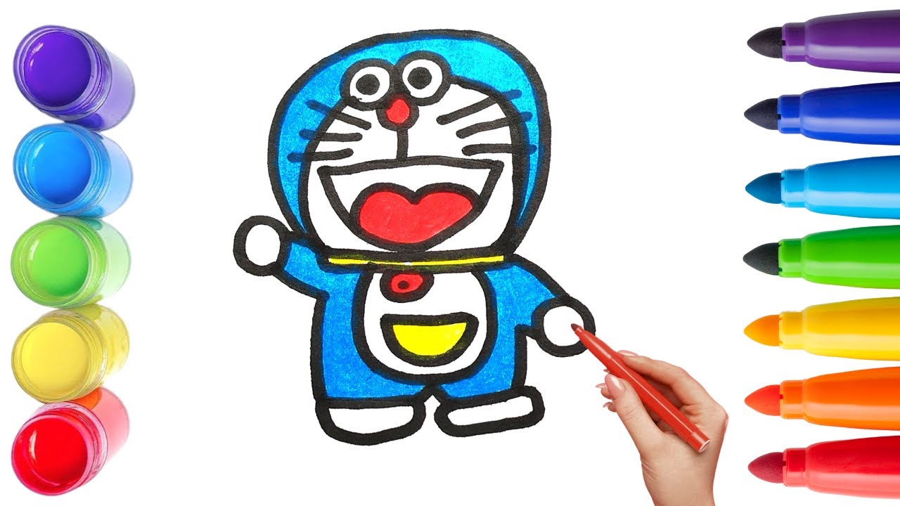 How To Draw cute Doraemon Drawing, Painting & Coloring For Kids and ...
