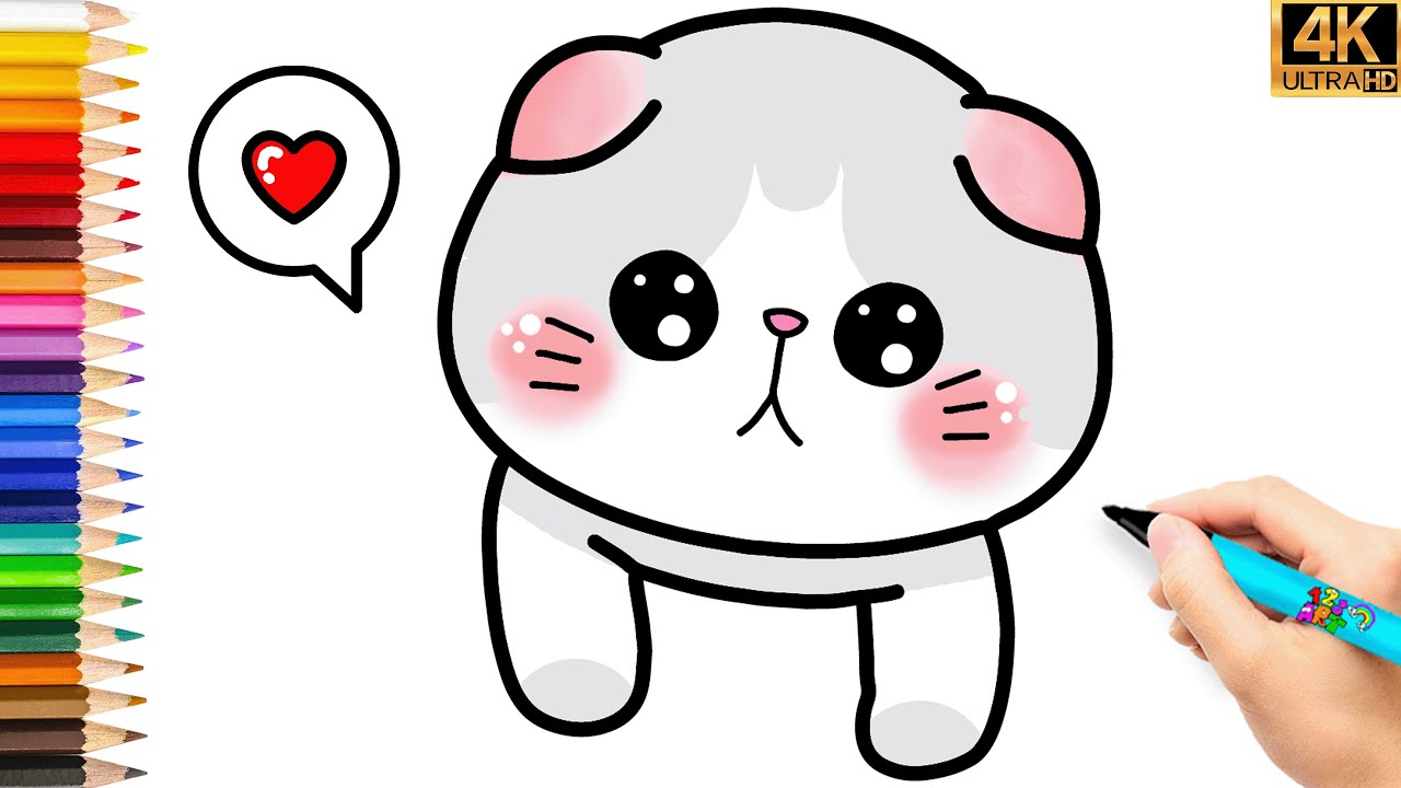 GAMBAR KUCING LUCU 😺 CARA MENGGAMBAR KUCING MUDAH 😍 GAMBAR 🌈 GAMBAR ...