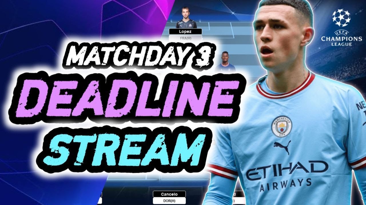 UCL Fantasy Matchday 3 : Deadline Stream | Live Q & A | Champions League Fantasy Tips 2024/25 ...