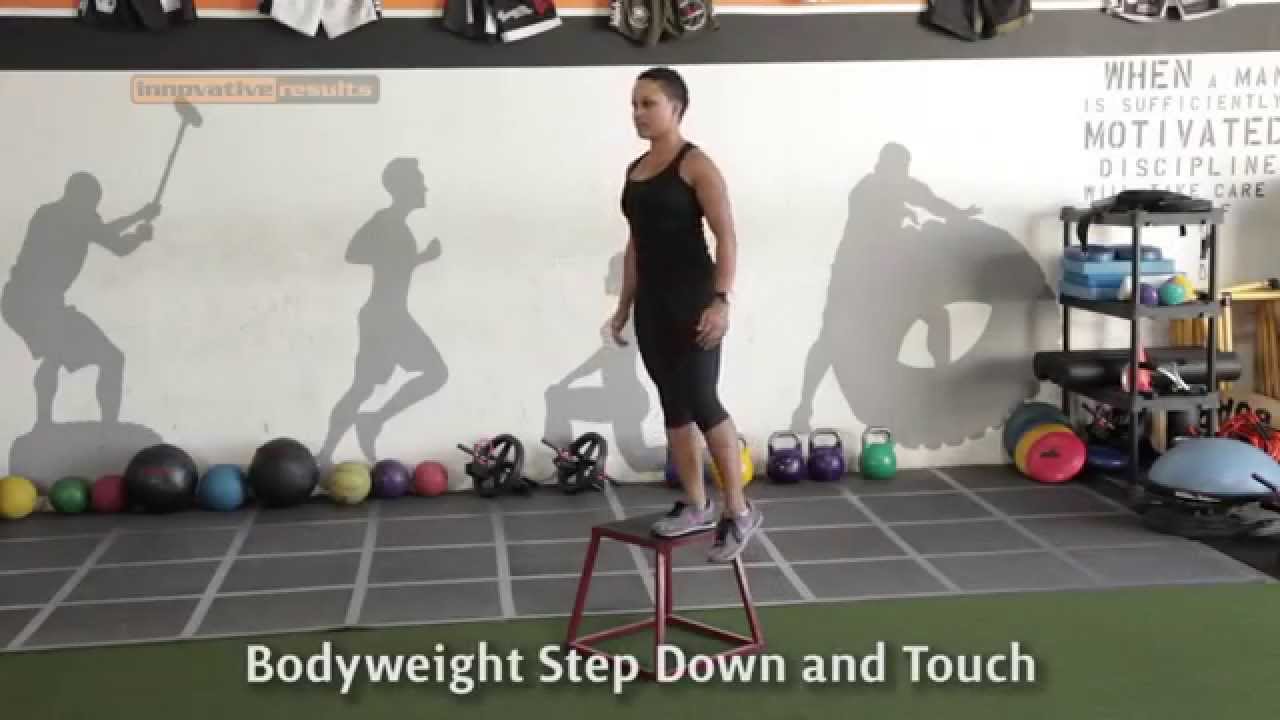 Bodyweight Exercise - step down and touch - YouTube