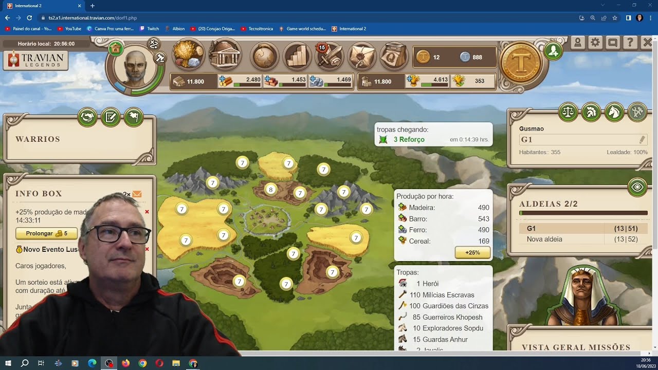 Jogando Travian ao Vivo - DIA 97 - YouTube