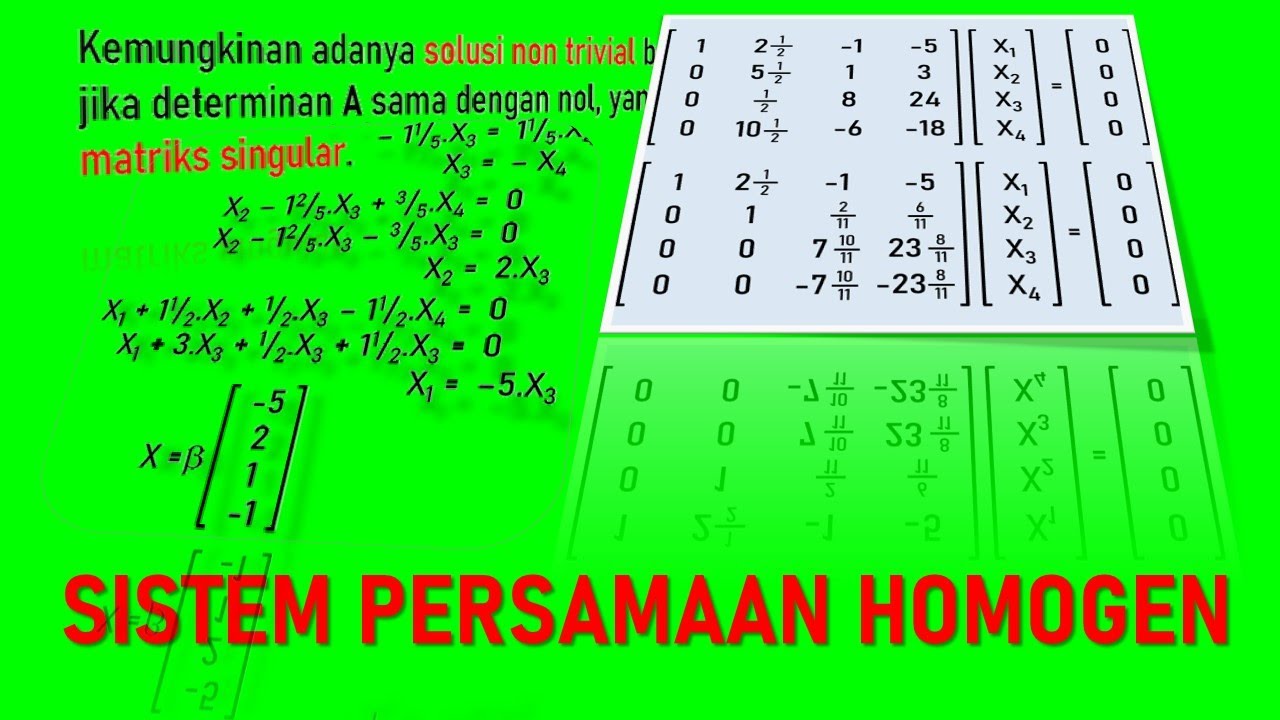 [Matriks] Sistem Persamaan Homogen - YouTube