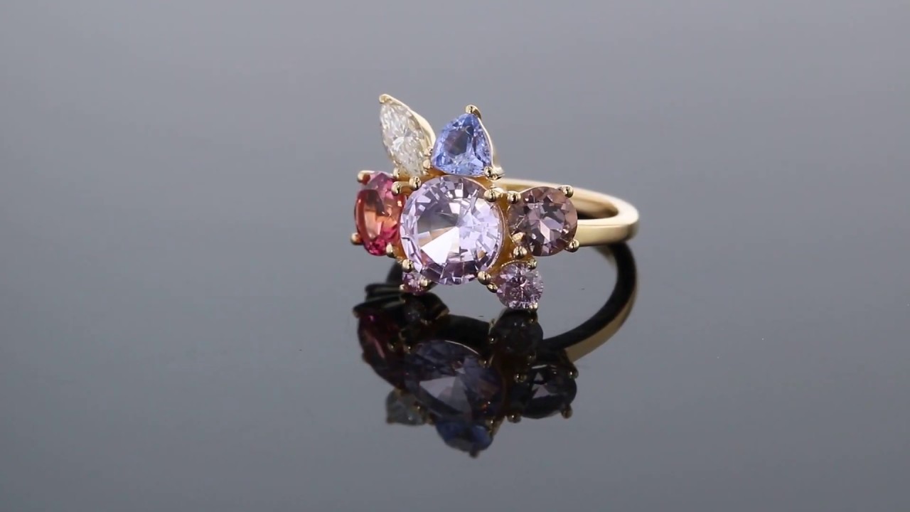 Multi Colored Gemstone Cluster Engagement Ring - Absolute Must-See ...