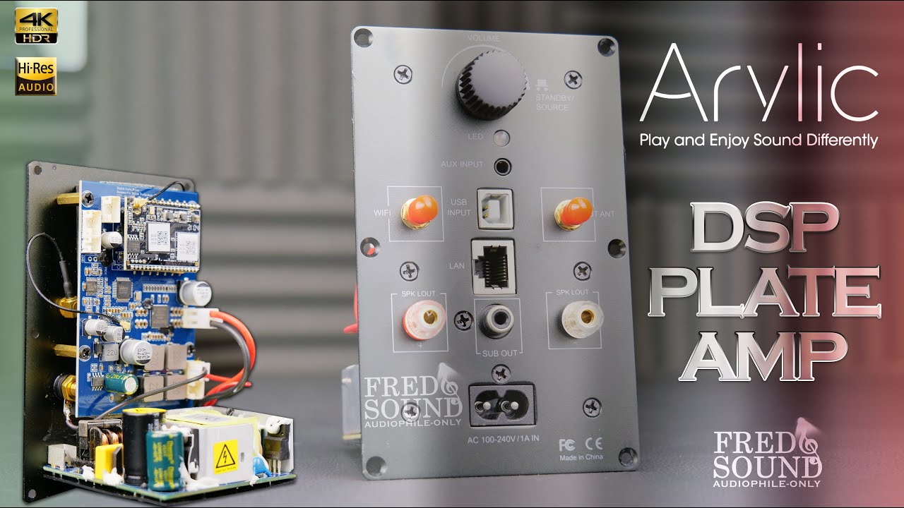 DSP Hi-Res Plate Amp Stereo Multiroom Wireless Arylic Up2Stream ACPWorkbench 4K (FNS) - YouTube