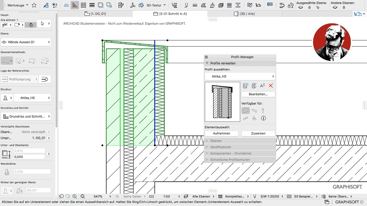 ARCHICAD BIM: Komplexe Profile I - Attika - YouTube