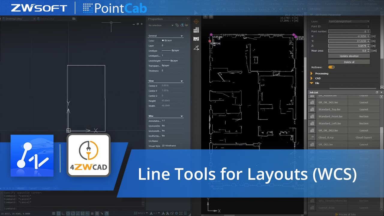 PointCab 4ZWCAD Plugin Tutorial | Line Tools for Layouts (WCS) - YouTube