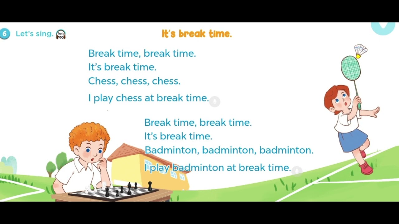 Tiêng Anh 3- Bài hát: It's break time và karaoke - YouTube