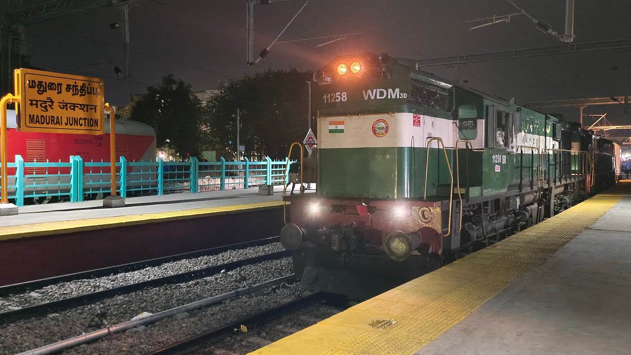 MADURAI Junction: ft. Pandian Express || Onboard 12662 Pothigai Express ...
