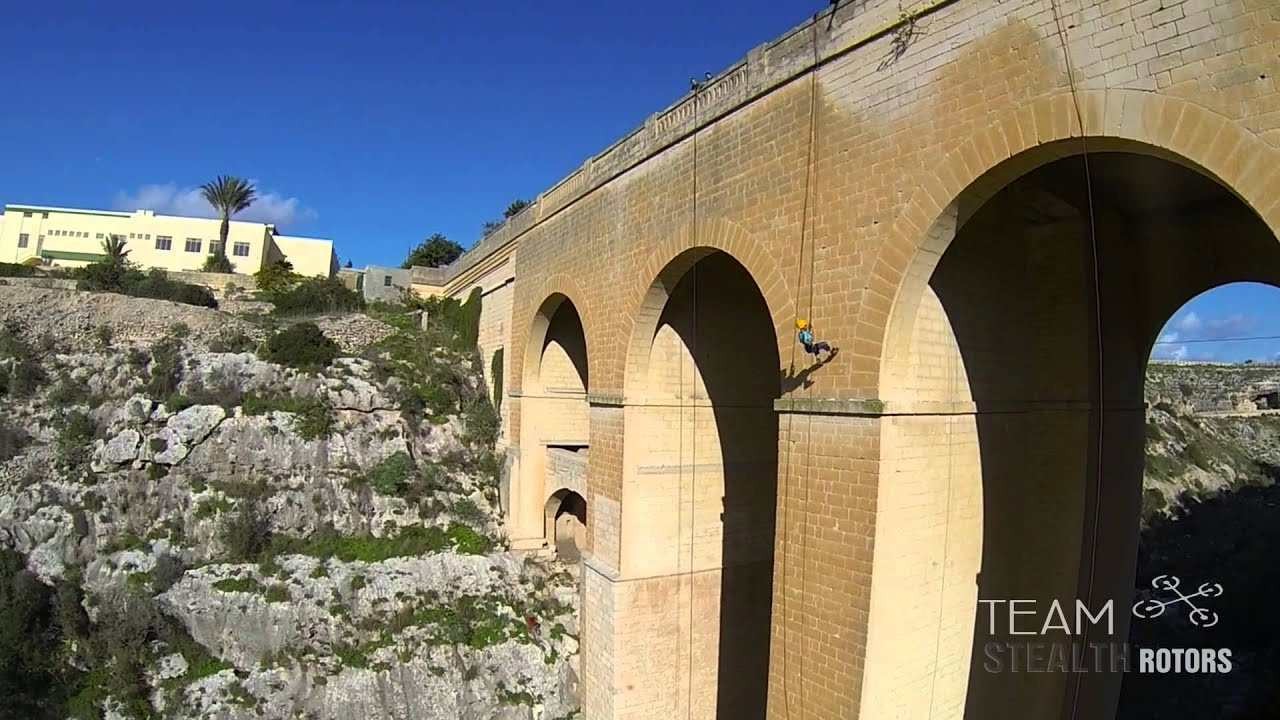 Mosta Bridge - Absailing Event - YouTube