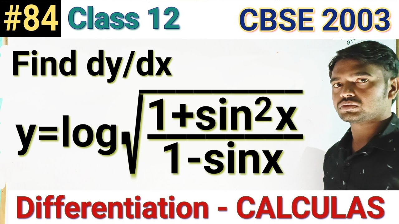 Find dy/dx if y=log√(1+sin^2 x/1-sinx) |Differentiation|Calculas|Class ...