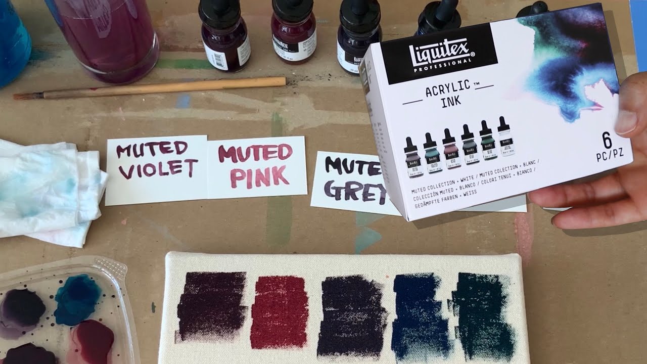 Liquitex Acrylic Ink test review on 7 medium | watercolor paper, canvas ...