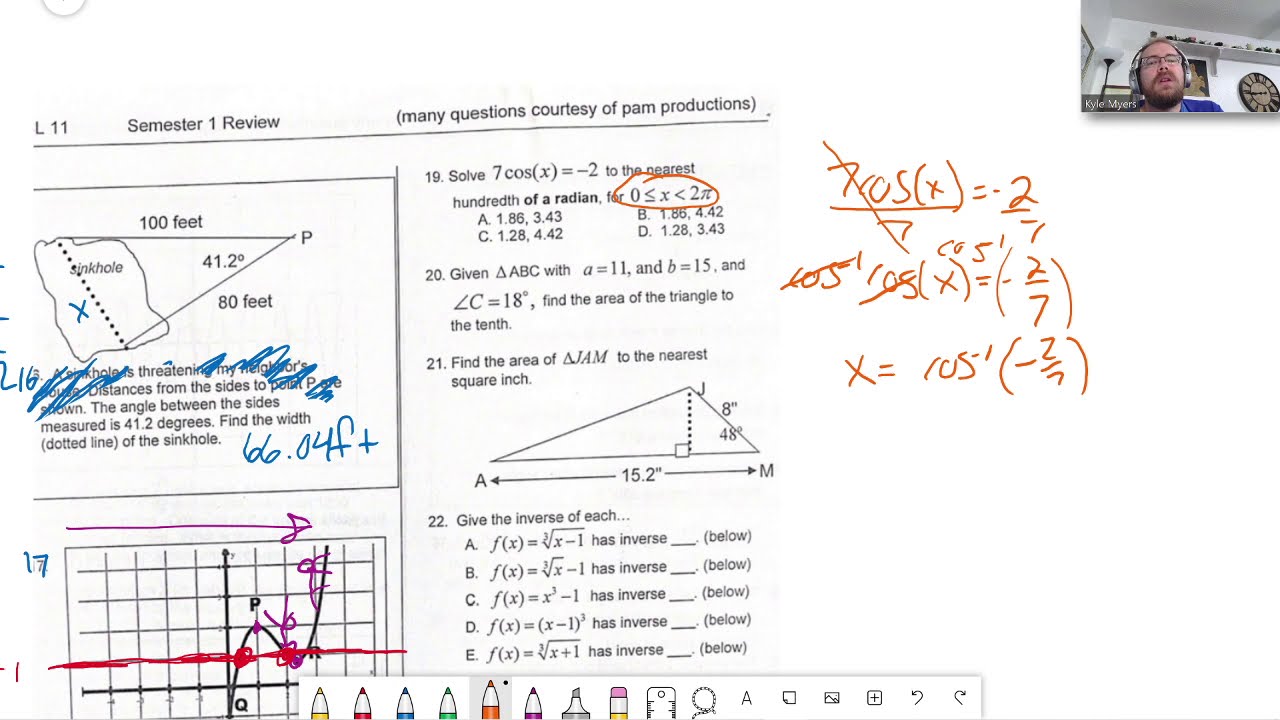 Pre-Calculus Semester 1 Review - YouTube