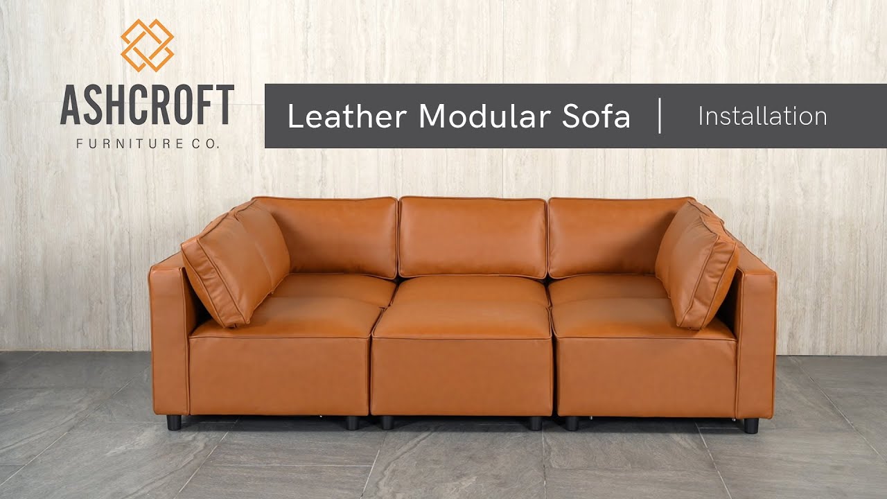 Leather Modular Sofa Installation - YouTube