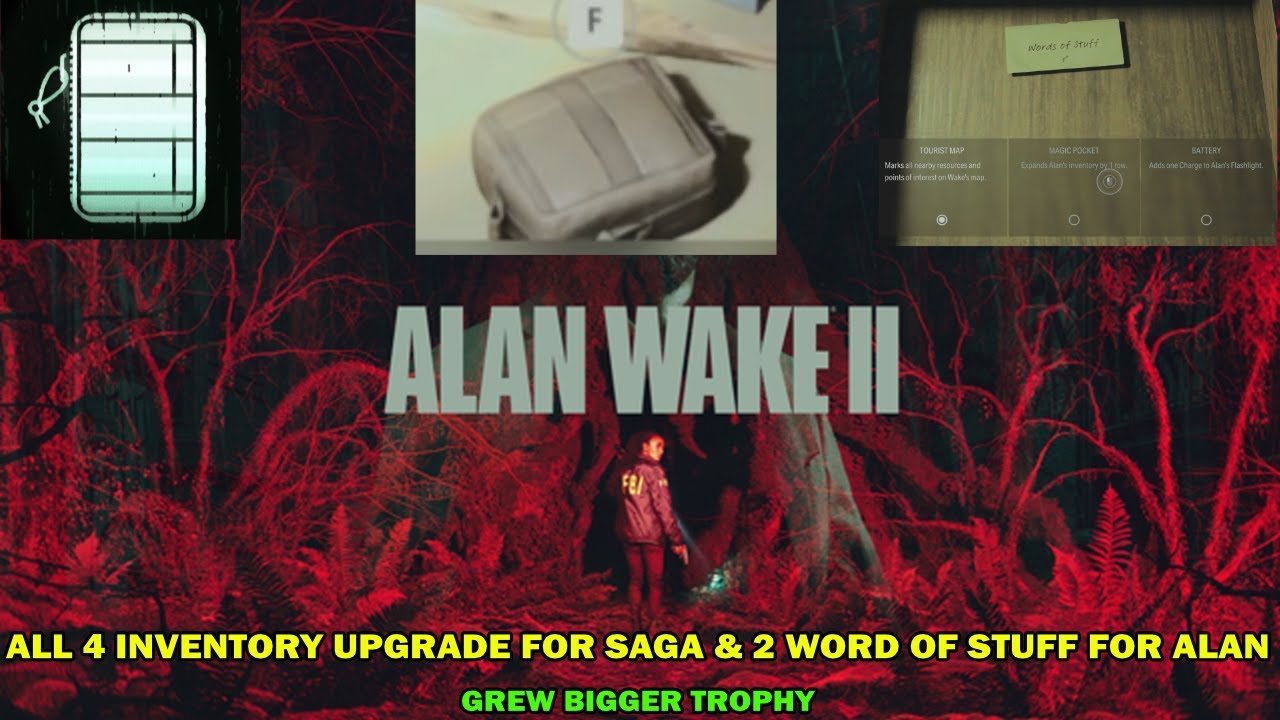Alan Wake 2 walkthrough - All 4 inventory upgrade for Saga & 2 word of ...